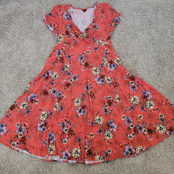 torrid | Dresses | Torrid Dress Floral Orange Torrid Sizing O Or Xl ...